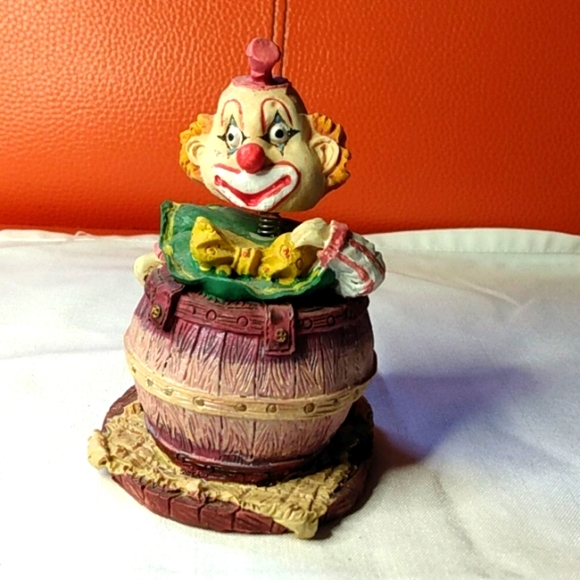 Accents | Ceramic Bobblehead Clown In Barrel | Poshmark